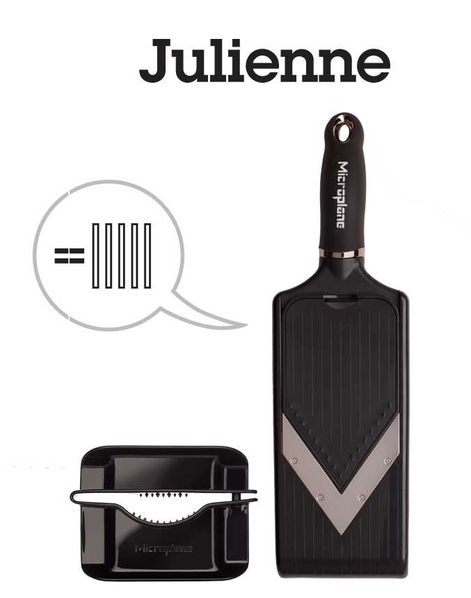 Microplane V-Slicer with Julienne Blade & Hand Guard | Chef's Complements