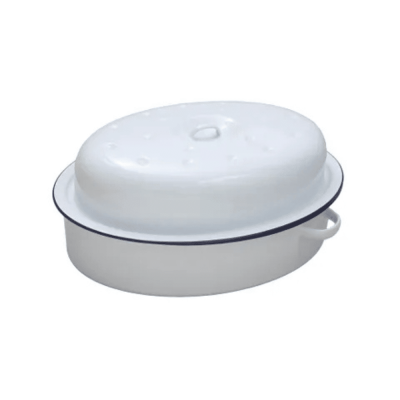 Falcon Enamelware Roaster Oval White 36cm | Chef's Complements