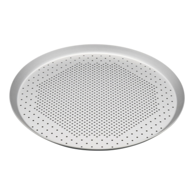 Bakemaster Silver Anodised Perforated Pizza Pan 30cm | Chef's Complements
