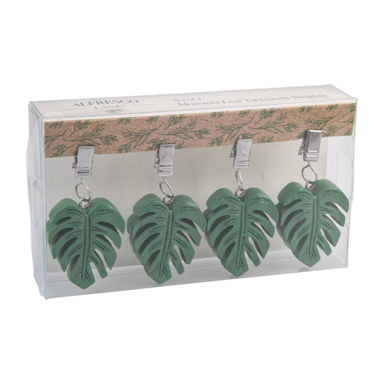 Alfresco Lane Tablecloth Weights Set of 4 Monstera Leaf | NZ