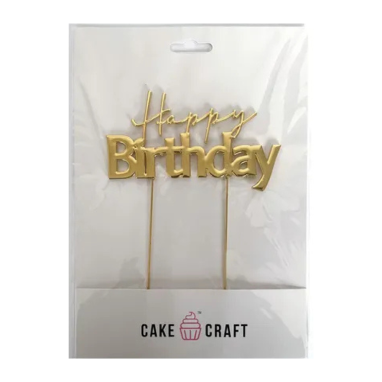 Cake Craft Rose Gold Metal Cake Topper Happy Birthday Stylish | Chef's ...