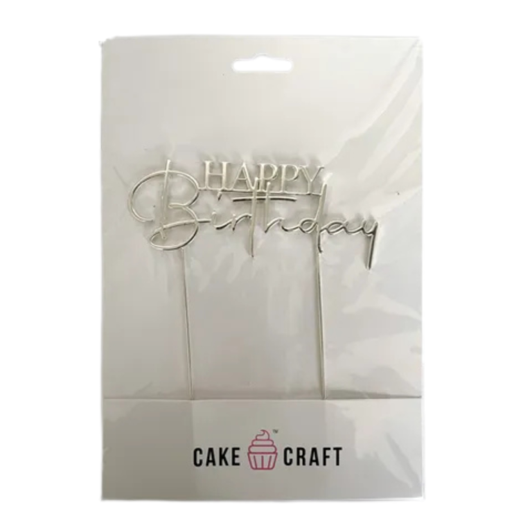 Cake Craft Rose Gold Metal Cake Topper Happy Birthday Stylish | Chef's ...
