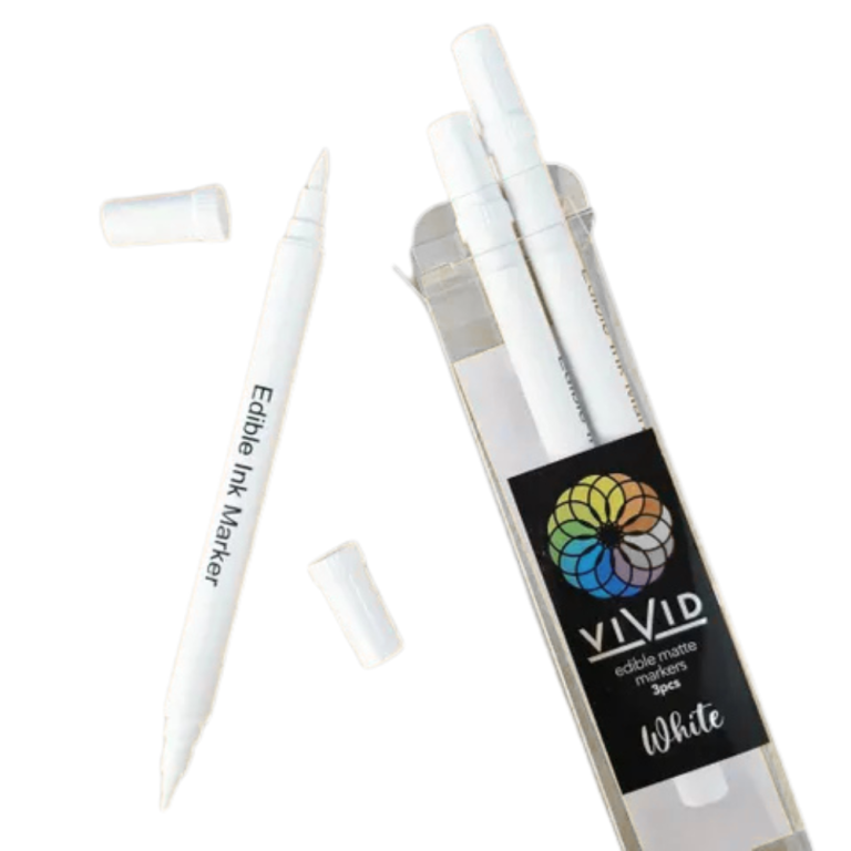 VIVID Edible Matte Markers White Set of 3 | Chef's Complements